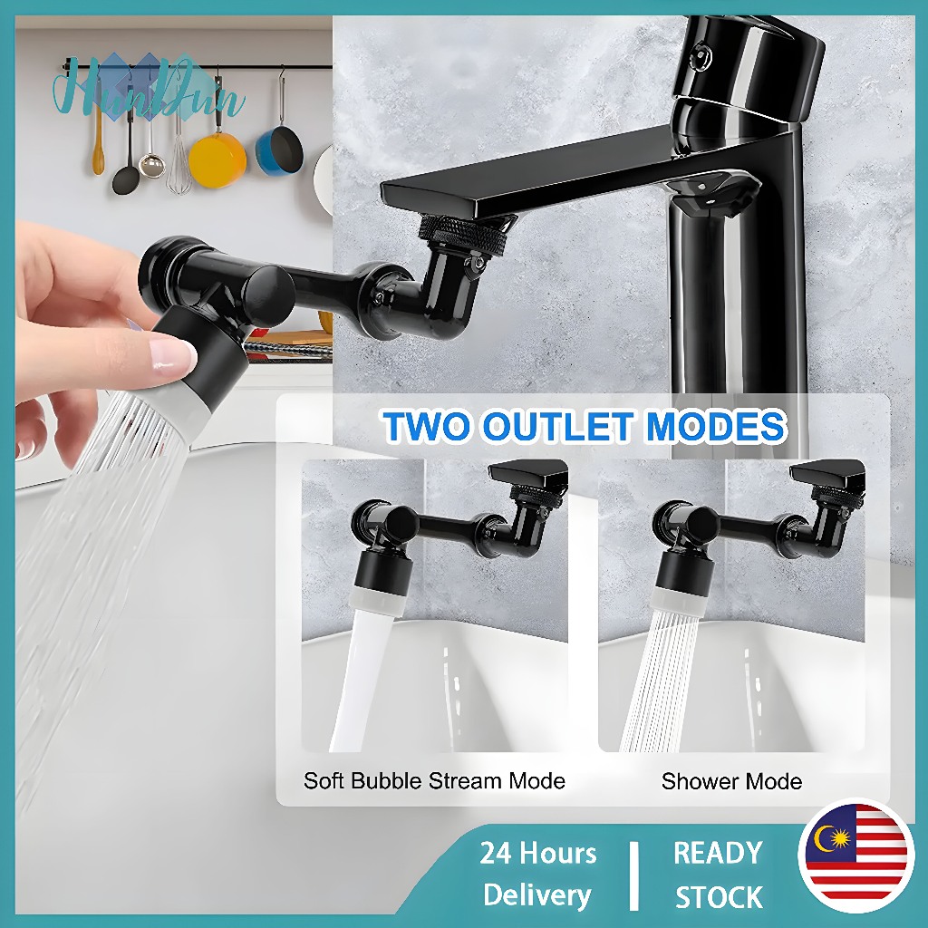 Faucet Extension 1080° Rotatable Sprayer Head Universal Bathroom Water ...
