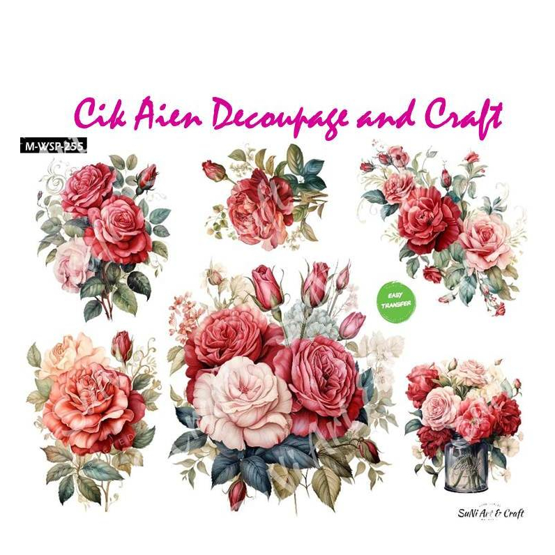SuNi Art and Craft Chinese and Mix Flower Series Easy Transfer Water ...