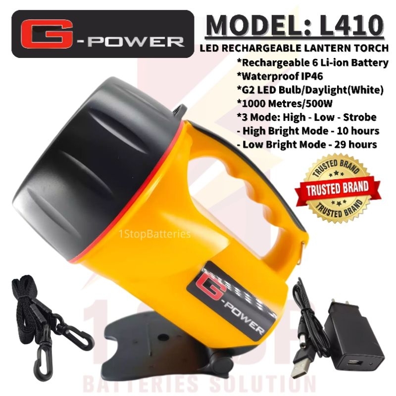 G-Power 500W Built-in 6 Li-ion Rechargeable Battery LED Spotlight ...
