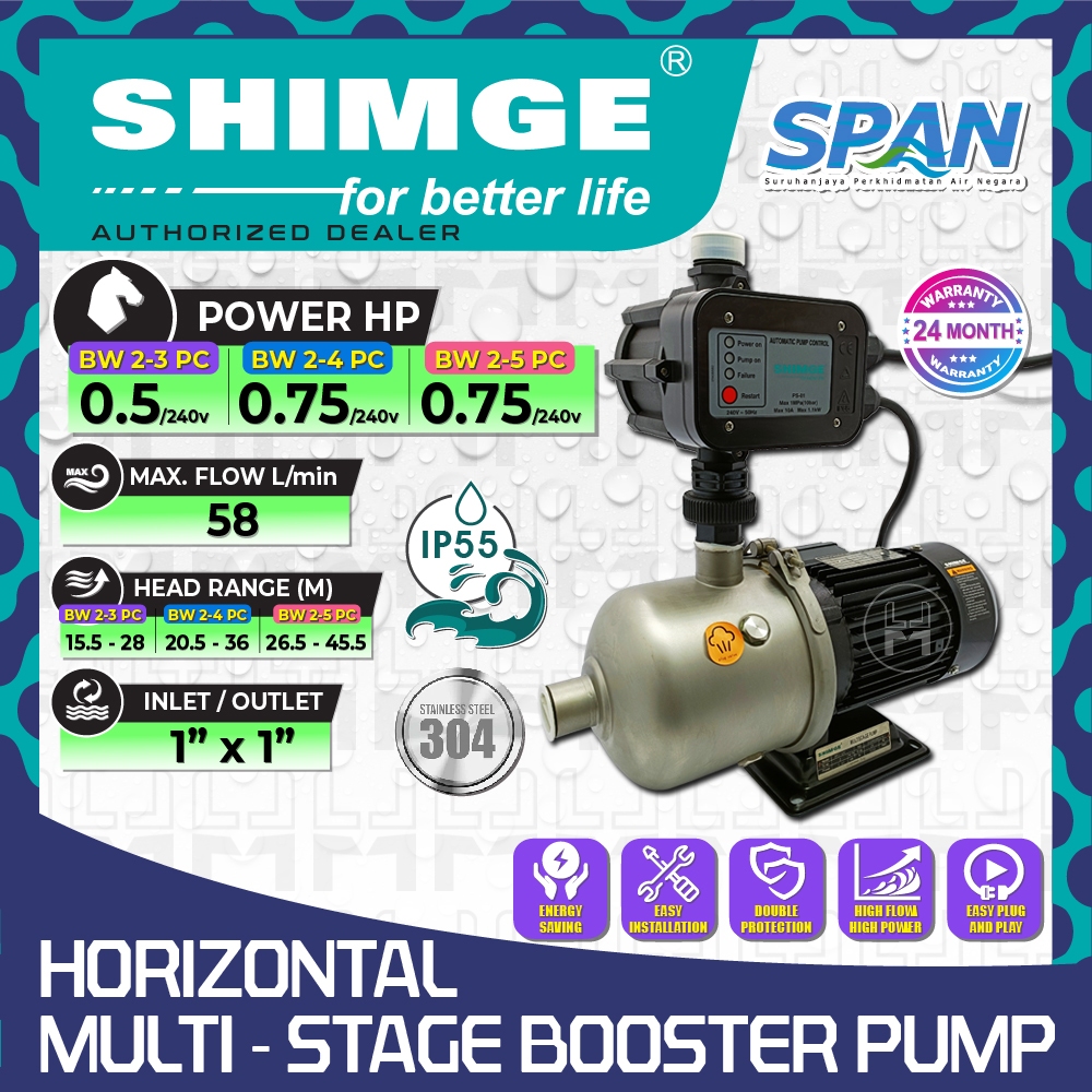 SHIMGEE BW2-3 BW2-4 BW2-5PC HORIZONTAL MULTI STAGE/BW2-3 BW2-4 BW2-5 PC TAHAP MENDATAR SHIMGEE ...