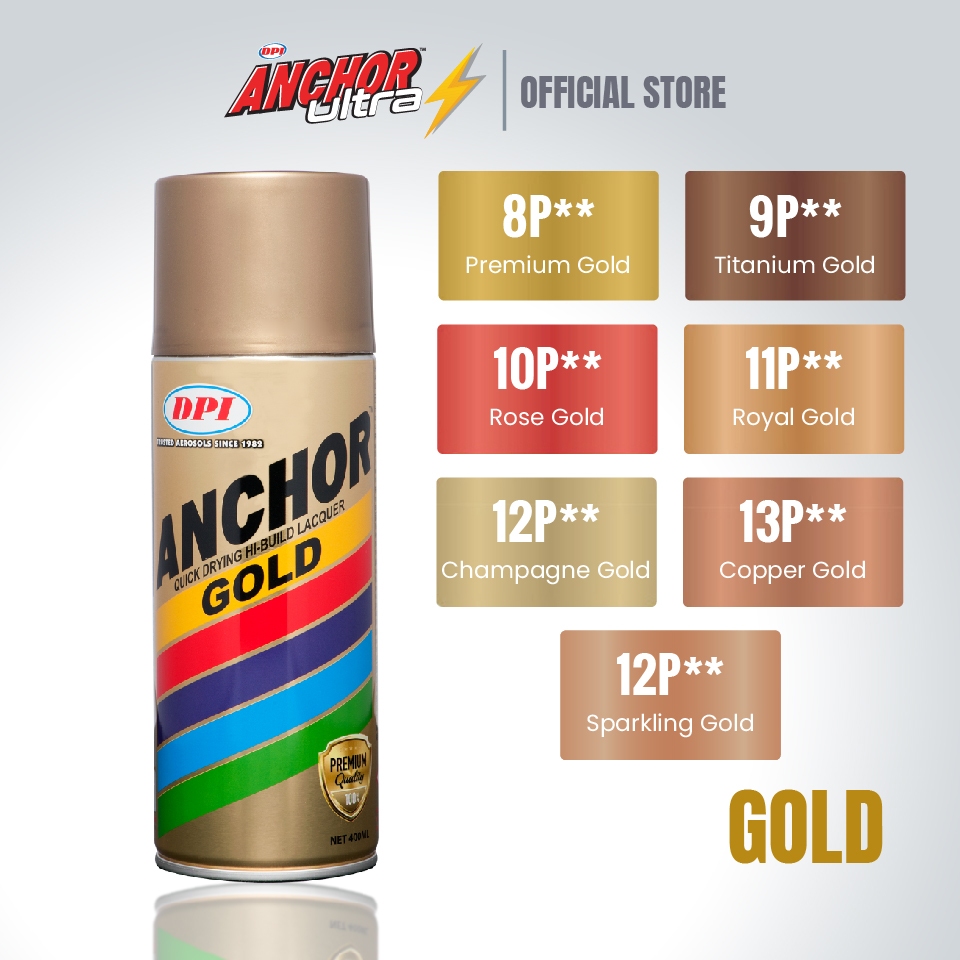 DPI Anchor Gold Series 400ml Spray Paint / Cat Sembur Warna Emas ...