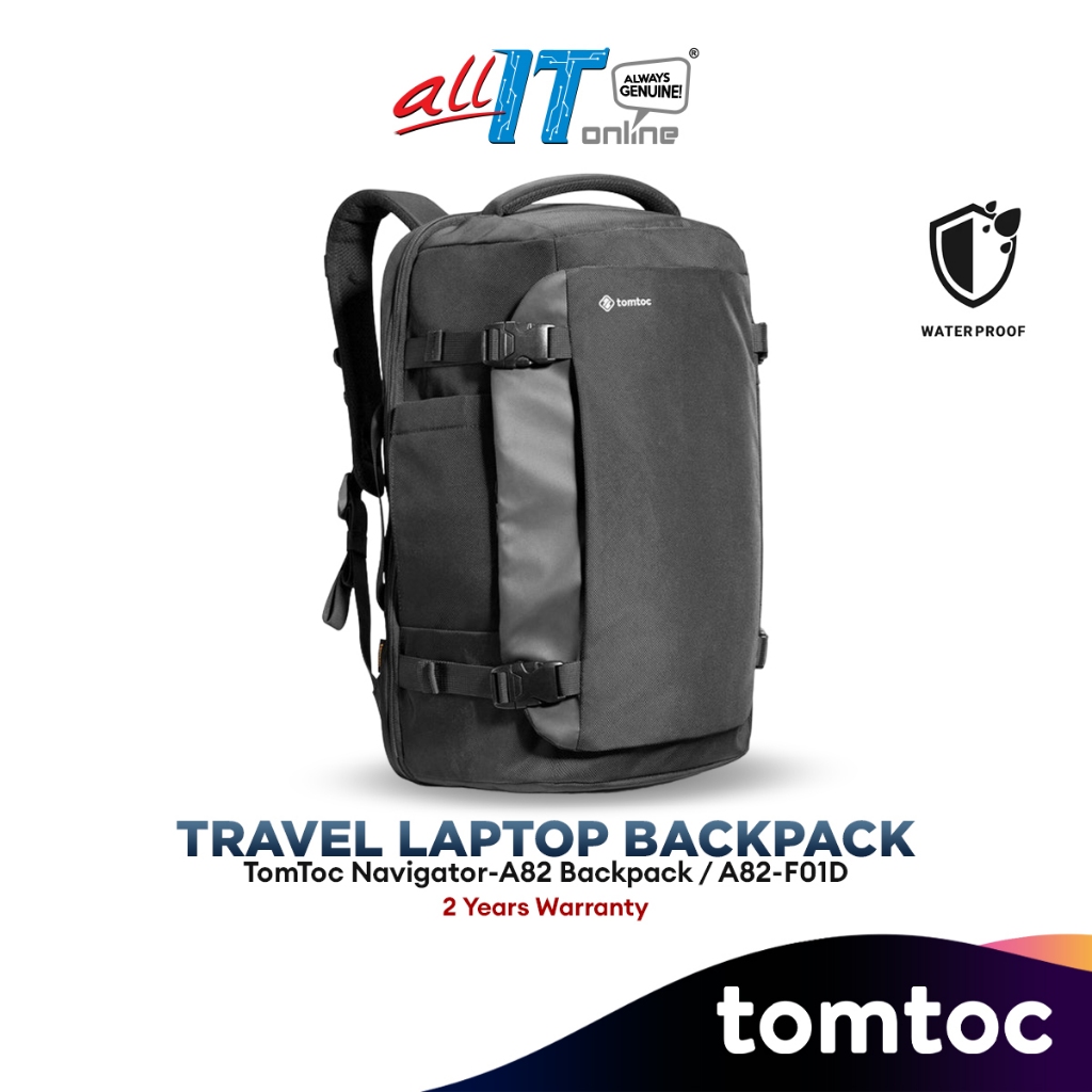 Tomtoc Travel Laptop Backpack Bag - Black (17"/40L) A82-F01D | Shopee ...
