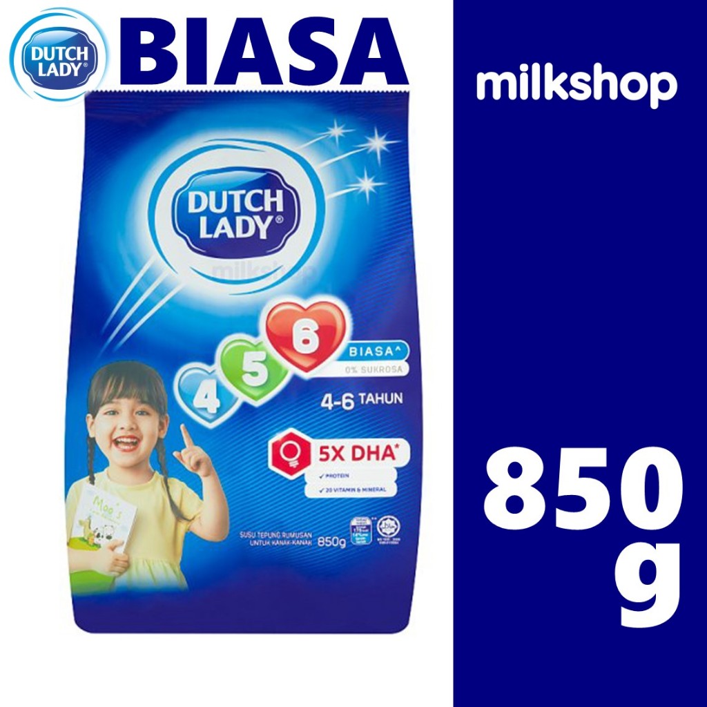 Dutch Lady 456 BIASA 850g GUM 3+ Plain Asli Original Ori susu tepung ...