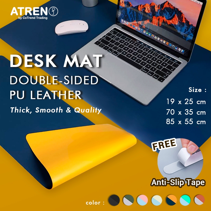 Desk Mat Lapik Meja PU Leather Large Mousepad Table Laptop Mat Belajar ...