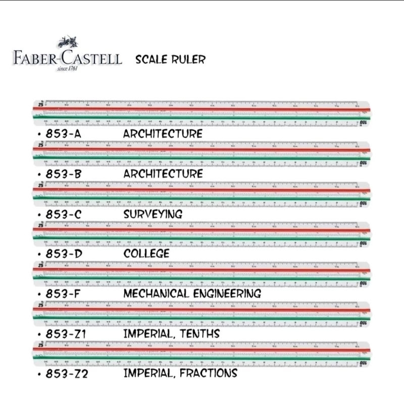 (1PC) Faber Castell 853 Scale Ruler X 1PC | Shopee Malaysia