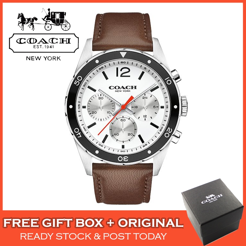 [Original & 2 Years Warranty] Coach SULLIVAN SPORT Chronograph Leather ...