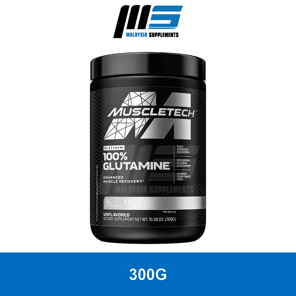 MuscleTech Platinum 100% Pure L Glutamine Powder 300g - Unflavored ...