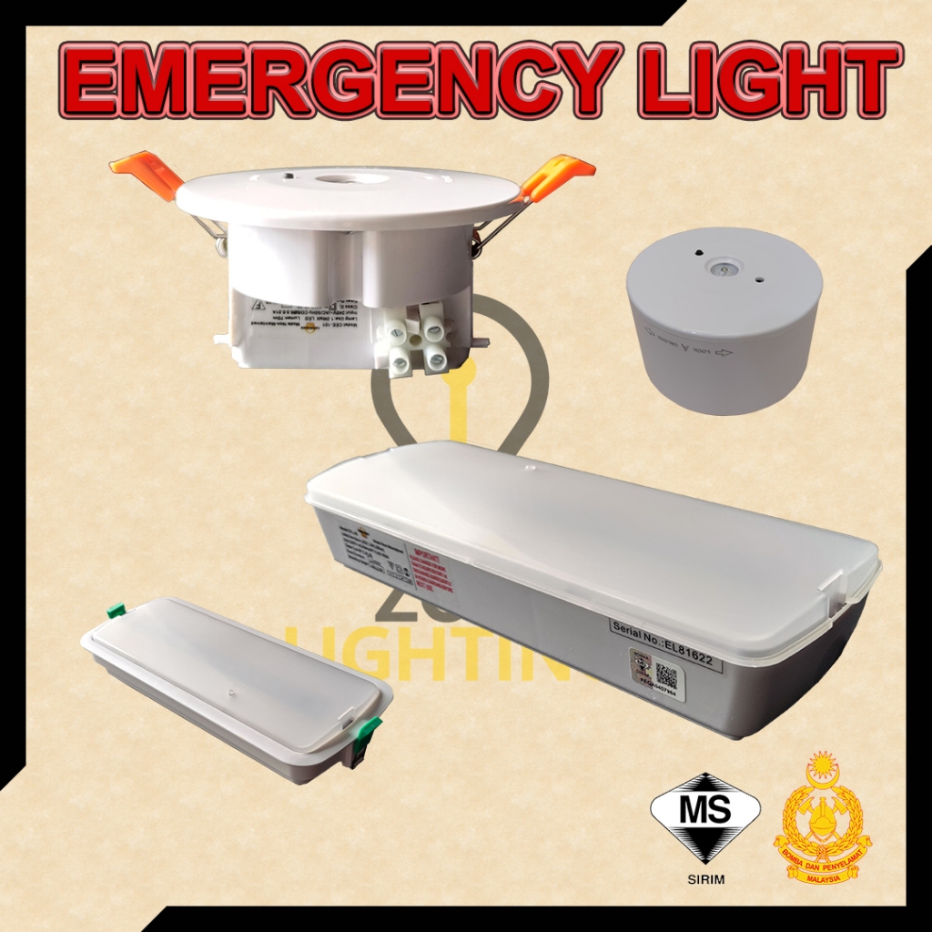 Emergency light LAMPU emergency RECESSED OR SURFACE SIRIM APPROVED ...