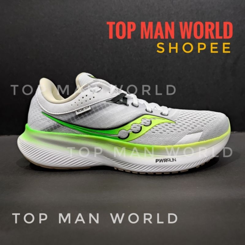 Saucony RIDE 16 / Men's / WHITE SLIME / Running Shoe | Shopee Malaysia