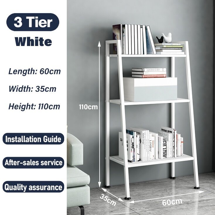 Lerberg 4 Tier Multipurpose Shelf Shelves Storage Rack Metal Bookshelf ...