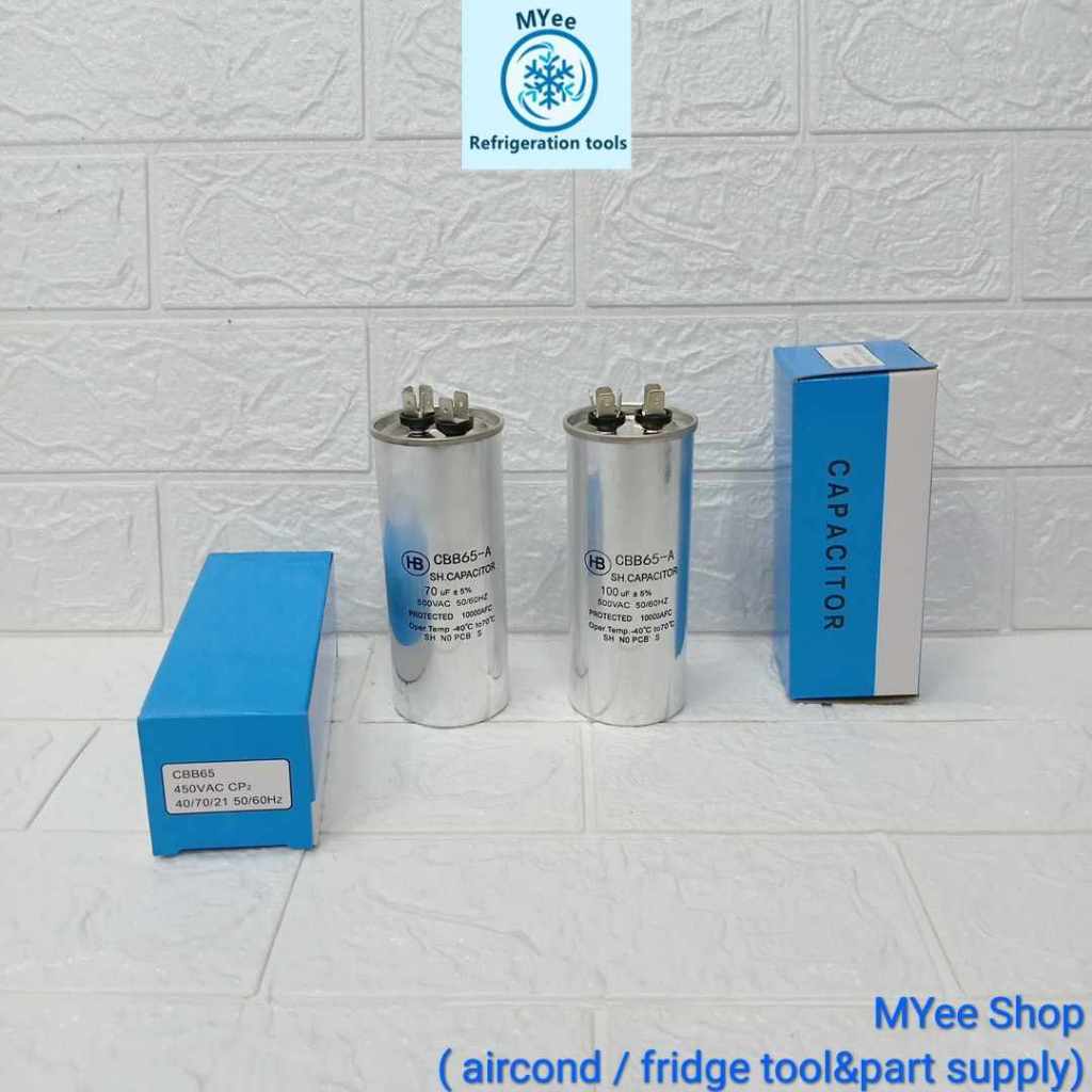 Single 60uf 70uf 90uf 100uf capacitor electrical component pin ...