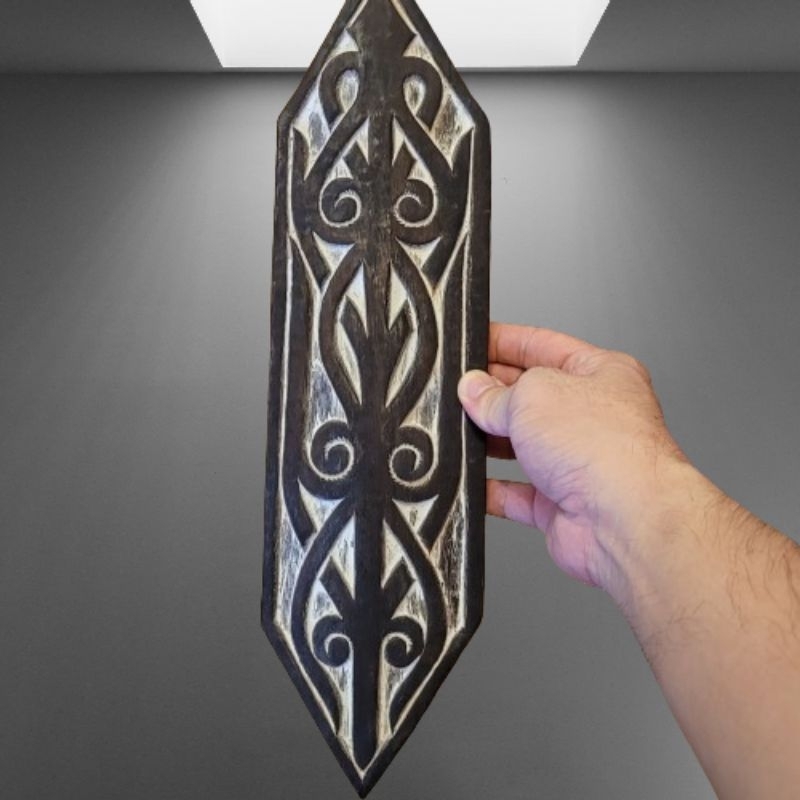 Terabai Kayu wood wooden shield Borneo sarawak Malaysia iban dayak ...
