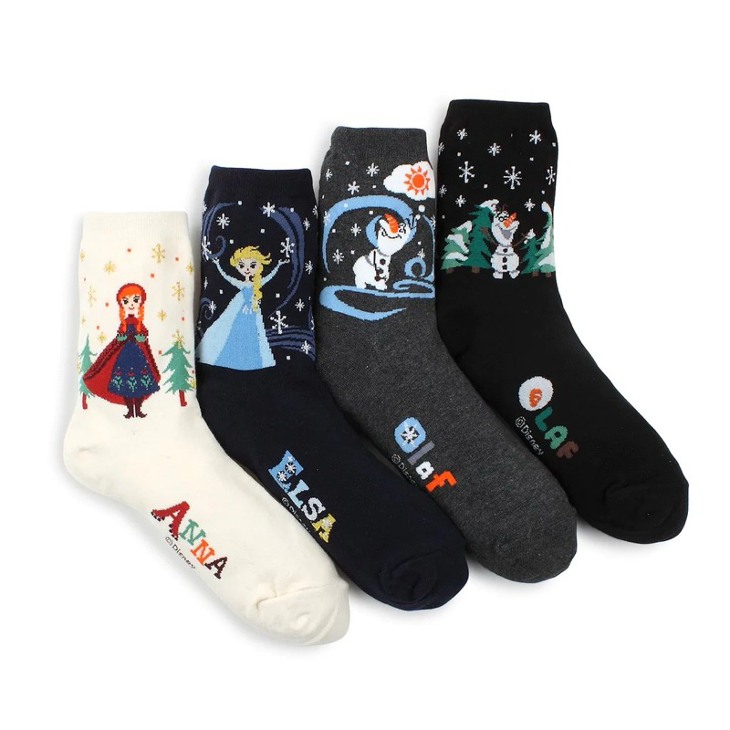 Frozen Anna Elsa Olaf Cartoon Korean Socks - Licensed Character ...