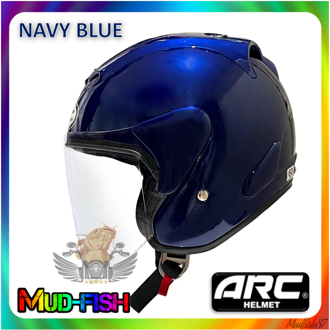 TOPI KELEDAR ARC RITZ HELMET L / XXL (BIRU KELASI | NAVY BLUE) | Shopee ...