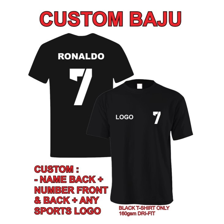CUSTOM BAJU NAMA NOMBOR LOGO SENDIRI MICROFIBER JERSEY FANS EDITION ...