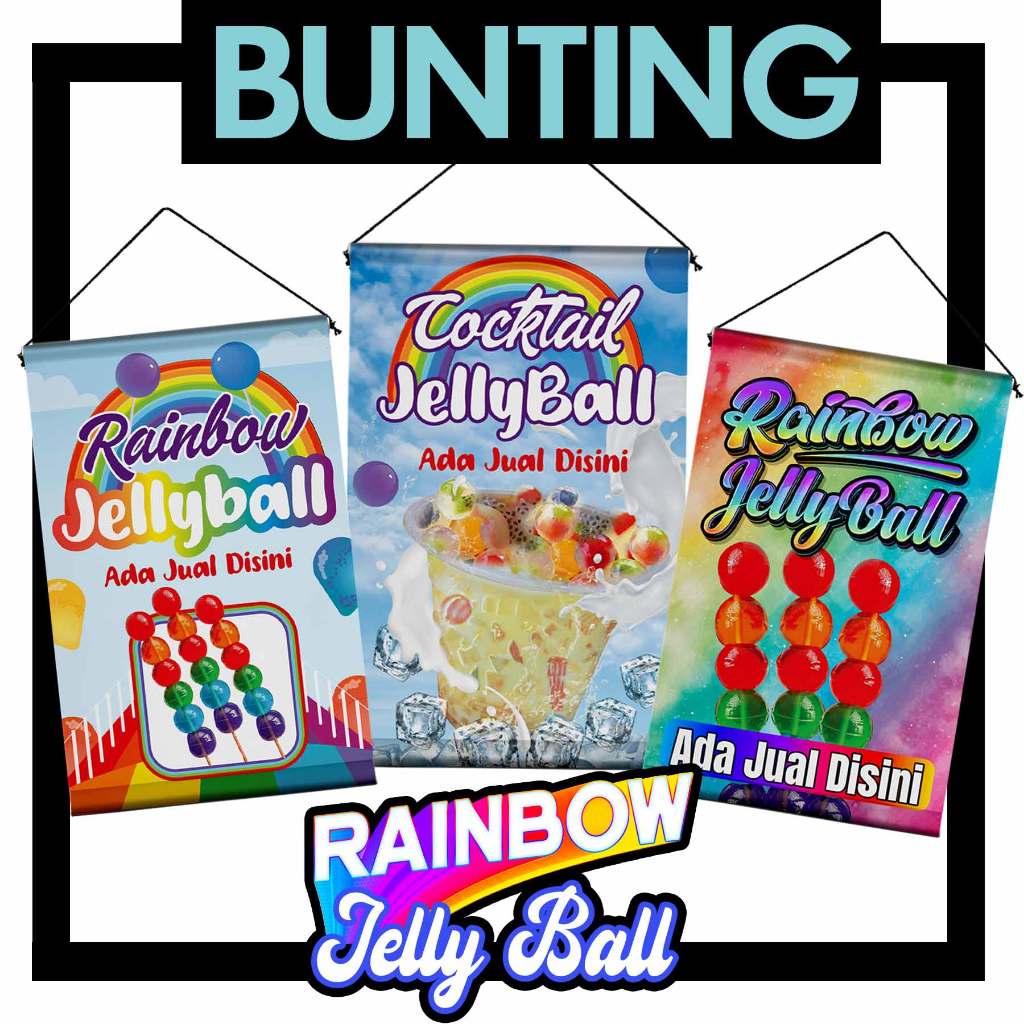 Bunting Banner Rainbow Jelly Ball High quality printing banner niaga ...