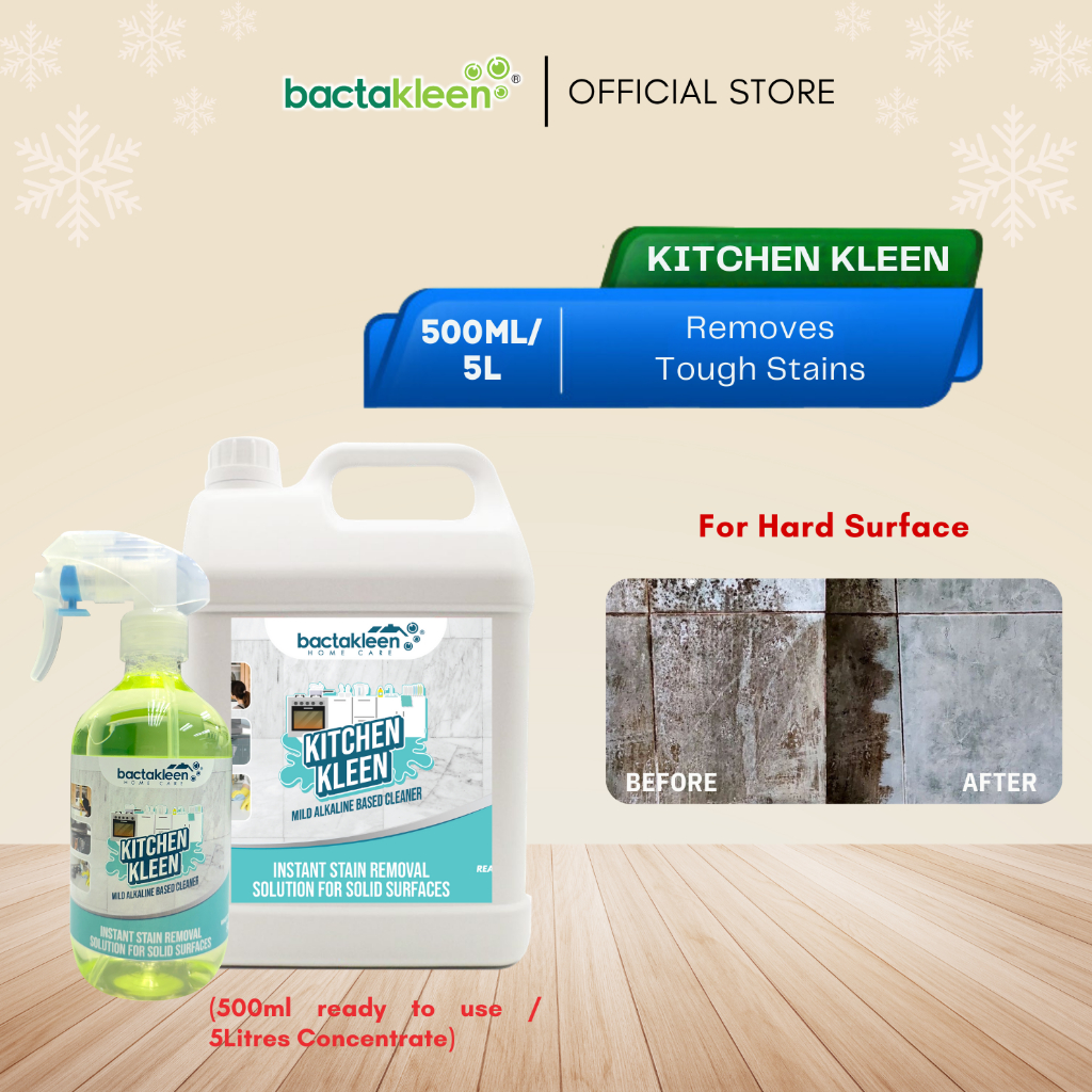 BACTAKLEEN Kitchen Kleen 500ml/5L | Removes Stubborn Stains From All ...