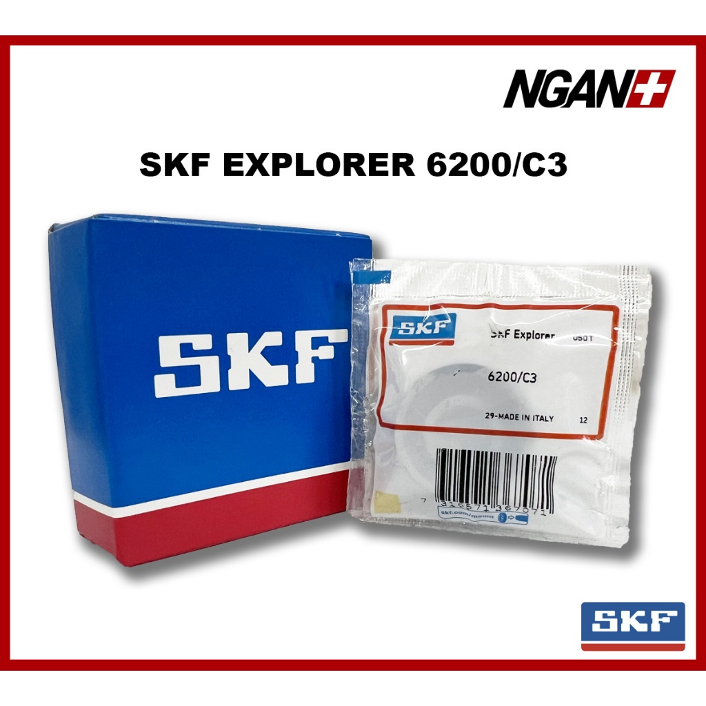 SKF EXPLORER 6200 C3, 2Z/C3 Deep Groove Ball Bearing (10MM X 30MM X 9MM ...