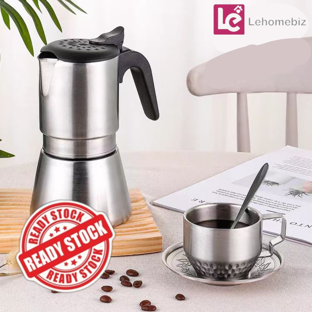 304 Stainless Steel Moka Pot Hand Brewed Coffee Pot High Pressure Cold ...