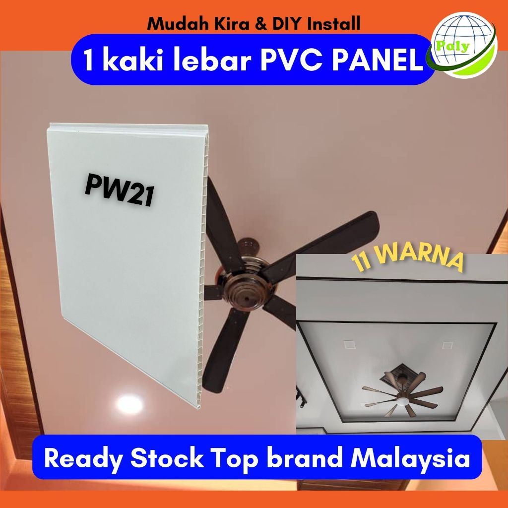 6FT PVC Ceiling Wall Panel Home Ceiling/Wall Waterproof 30cm x 8mm (Ready Stock) Support Max to ...