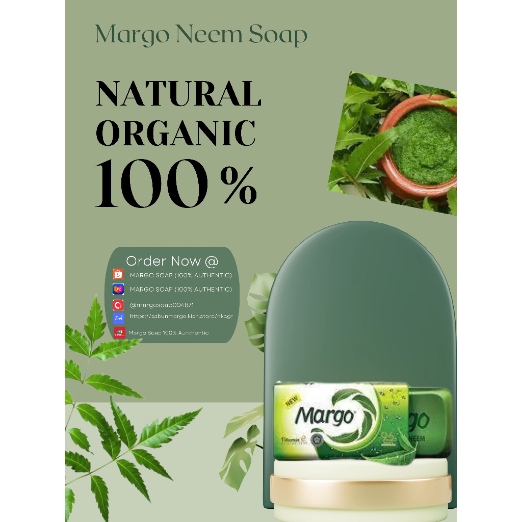 🌿 (4PCS/PACK) MARGO NEEM SOAP 100% NATURAL (SABUN HERBA) 🌿 | Shopee ...