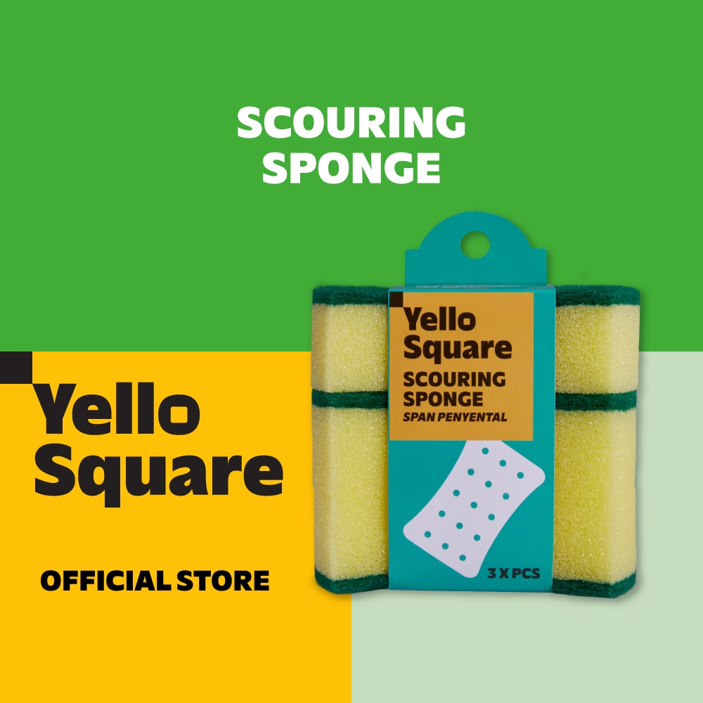 Yello Square Scouring Sponge (3pcs) | Shopee Malaysia