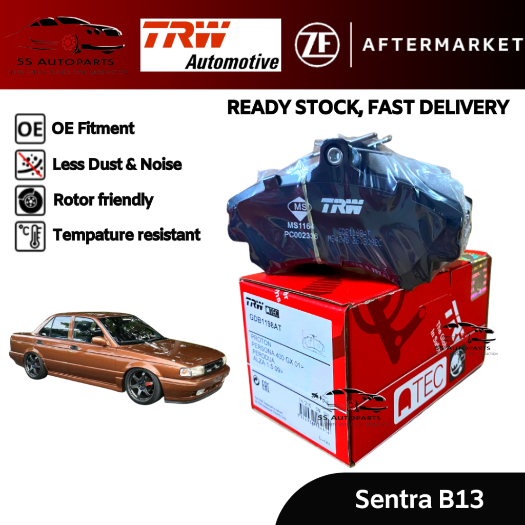 TRW Nissan Sentra B13 Front (Depan) & Rear (Belakang) Brake Disc Pad (4 ...