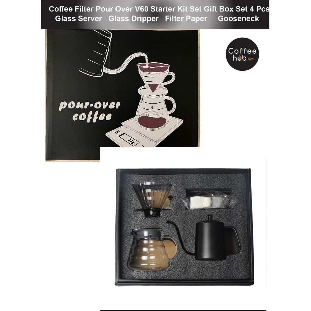 (READY STOCK)Filter Coffee Pour Over Starter Kit Gift Set Box Dripper ...