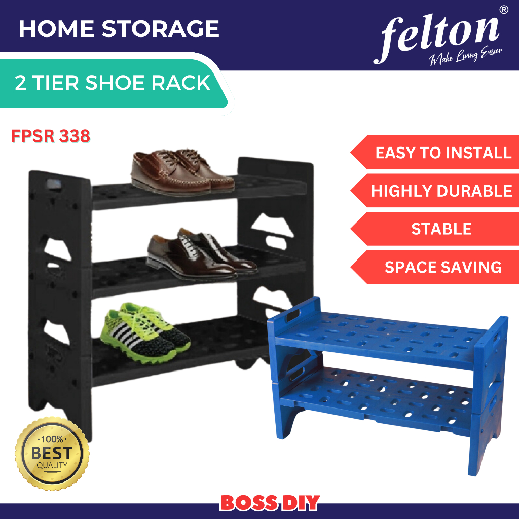 FELTON Plastic Shoe Rack Shoe Organizer Stackable Shoe Rack 2 Layer ...