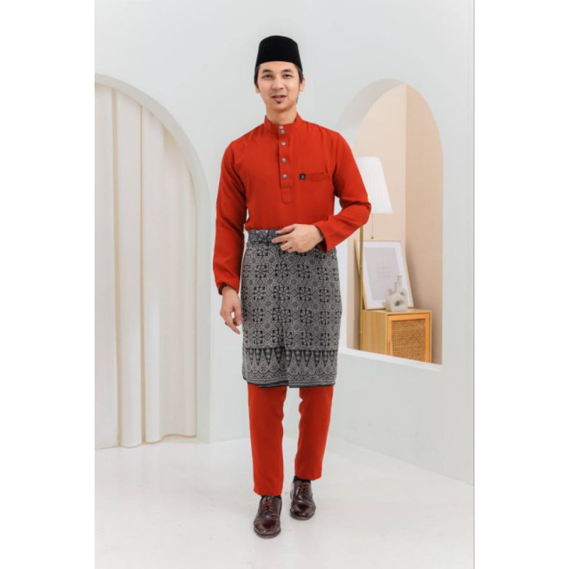 [RAYA 2024] BAJU MELAYU CEKAK MUSANG | BAJU MELAYU DEWASA WARNA BRICK ORANGE | GREEN TEA | BROWN ...