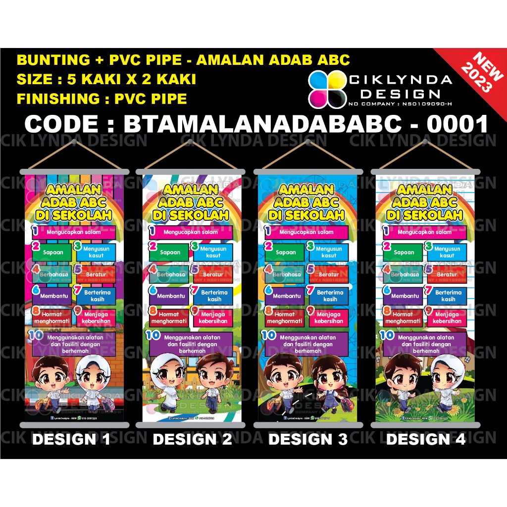 PRE-ORDER - BUNTING + PVC PIPE - AMALAN ADAB ABC DI SEKOLAH | Shopee ...