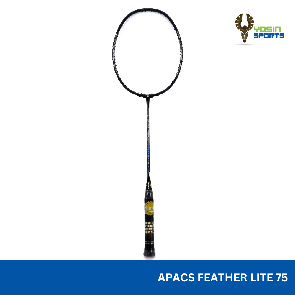 Apacs Feather Lite 75 (6UG2) badminton racket + string & grip | Shopee ...