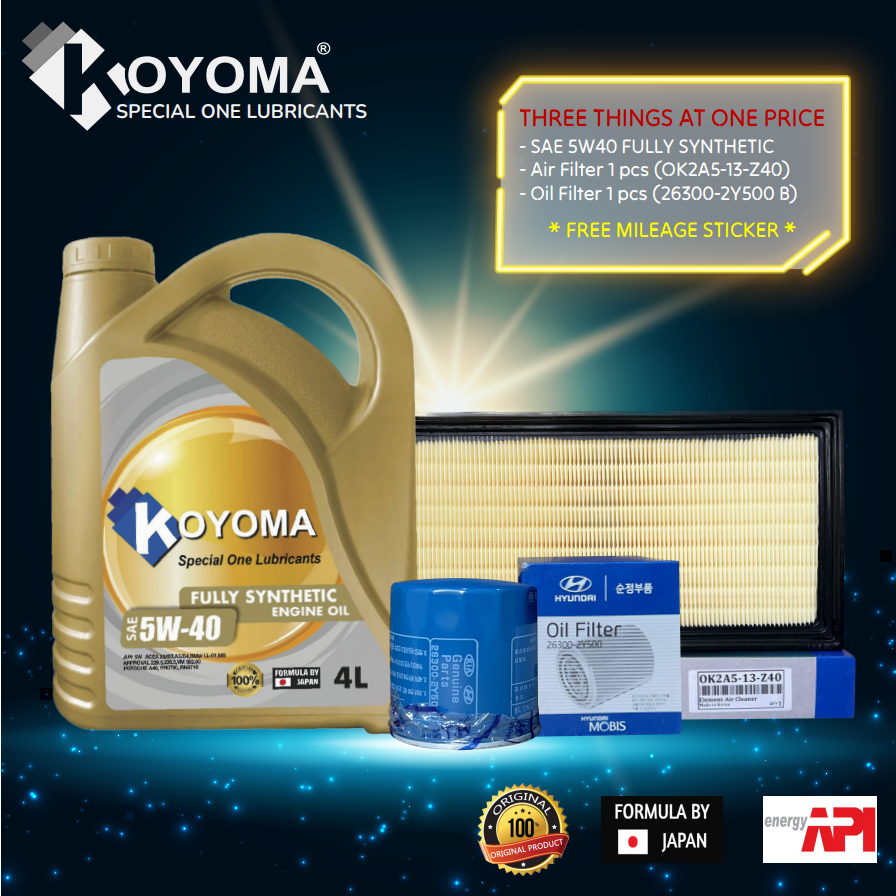 KIA SPECTRA, SEPHIA, NAZA CITRA AIR FILTER + OIL FILTER + KOYOMA 5W40 ...