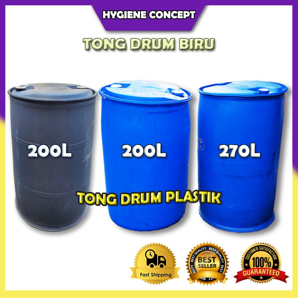 Tong Drum Plastik / Tong Air / Blue Drum Plastic / Bekas Tong Biru ...