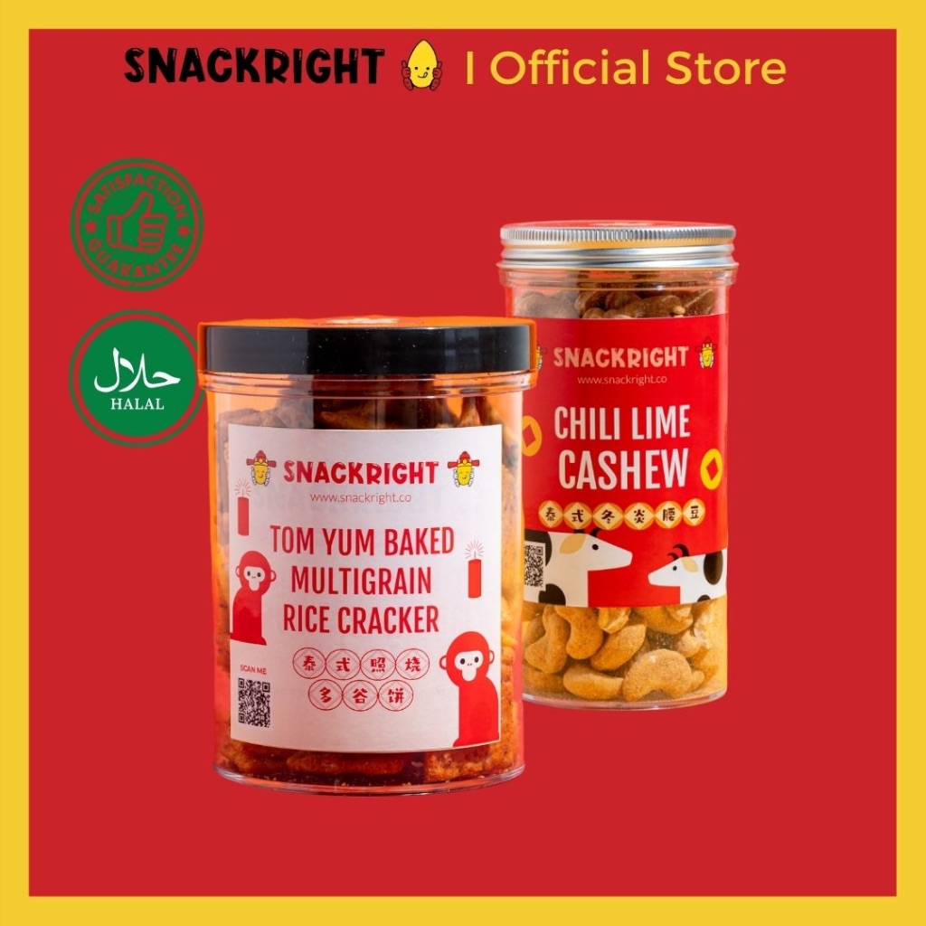 SnackRight Hot N' Spicy Bundle Kit (Chili Lime Cashew & Tom Yum Rice ...