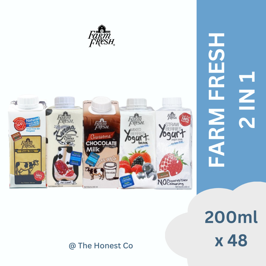 FARM FRESH 2 IN 1 COMBO UHT FRESH MILK + CHOCO/KURMA+CHOCO/MIXBERRIES ...