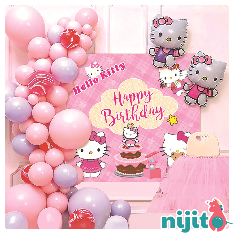 Nijito - Pink Cute Cat Birthday Balloon Aluminium Foil Balloon Birthday ...