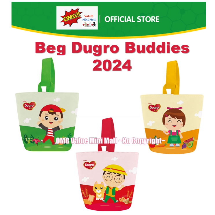 [Dugro] Canvas Tote Bag - Buddies Tote Cylindrical Bucket Bag Cute ...