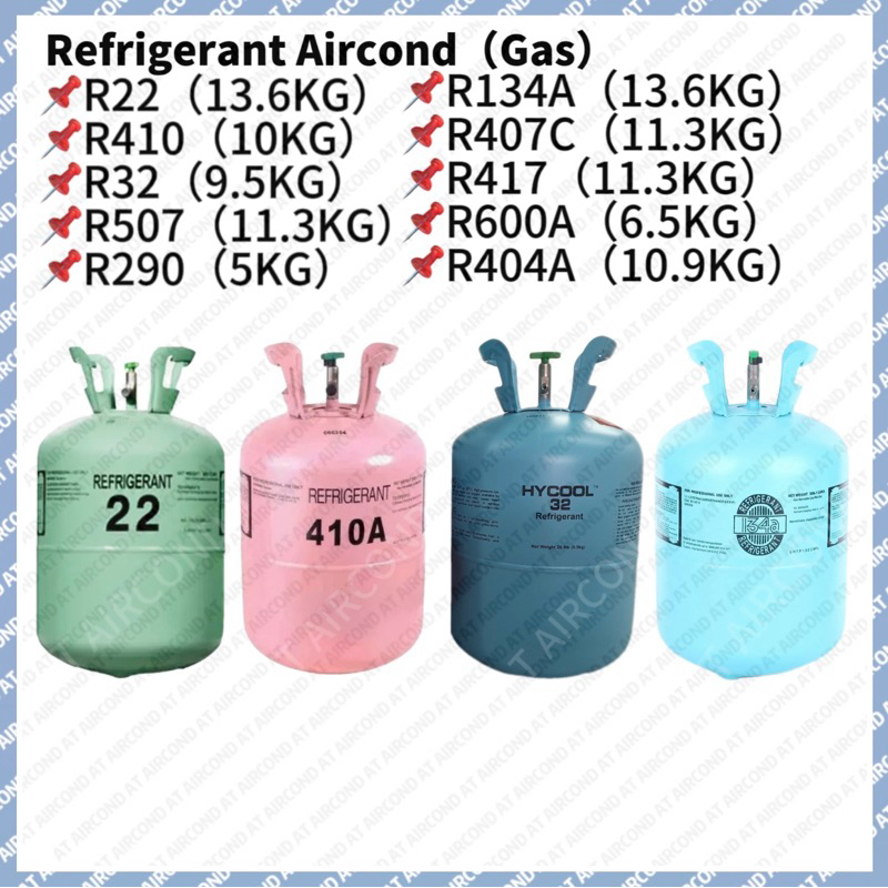 Refrigerant Gas/Gas Aircond R134A/R32/R410/R22/R407a/R600A Air Con Fridge Car Penyaman Udara ...