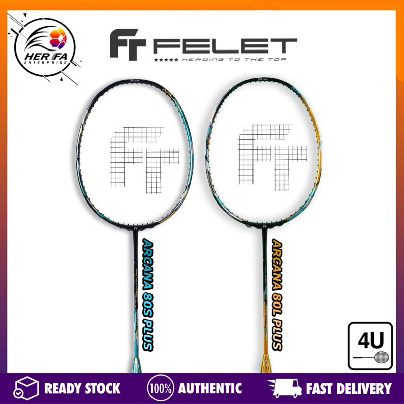 FELET Arcana 80S & 80L Plus + Badminton Racquet 4UG1 Max Tension 36lbs ...