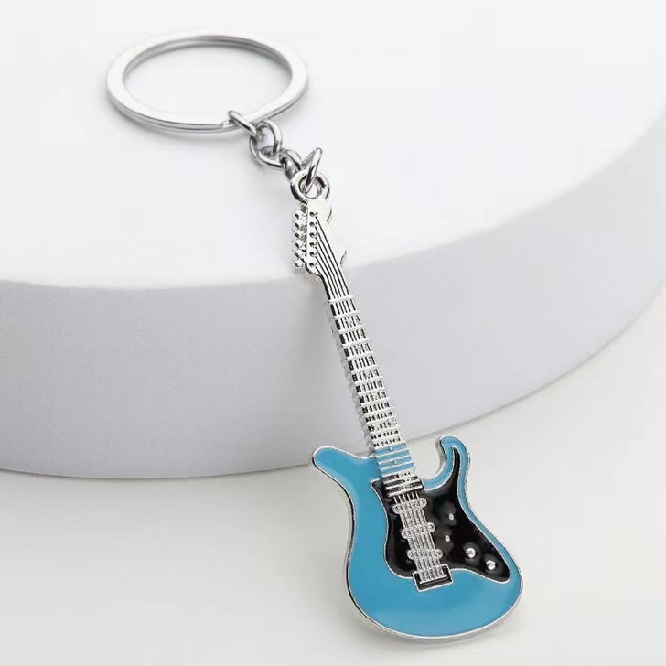 Guitar shaped keychain made of metal material | Shopee Malaysia