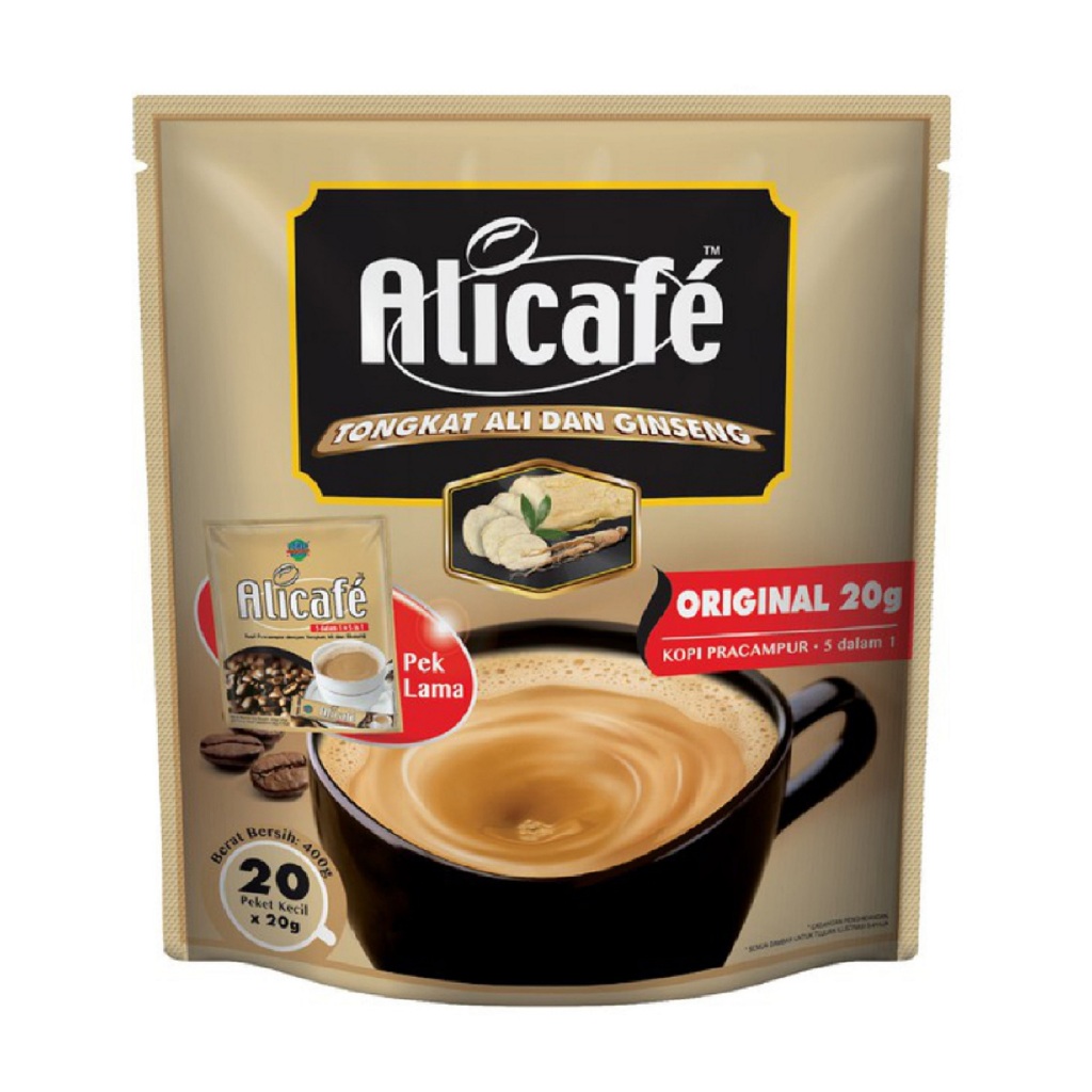 Alicafe Tongkat Ali dan Ginseng 5 in 1 Premix Coffee - Original (20's x ...