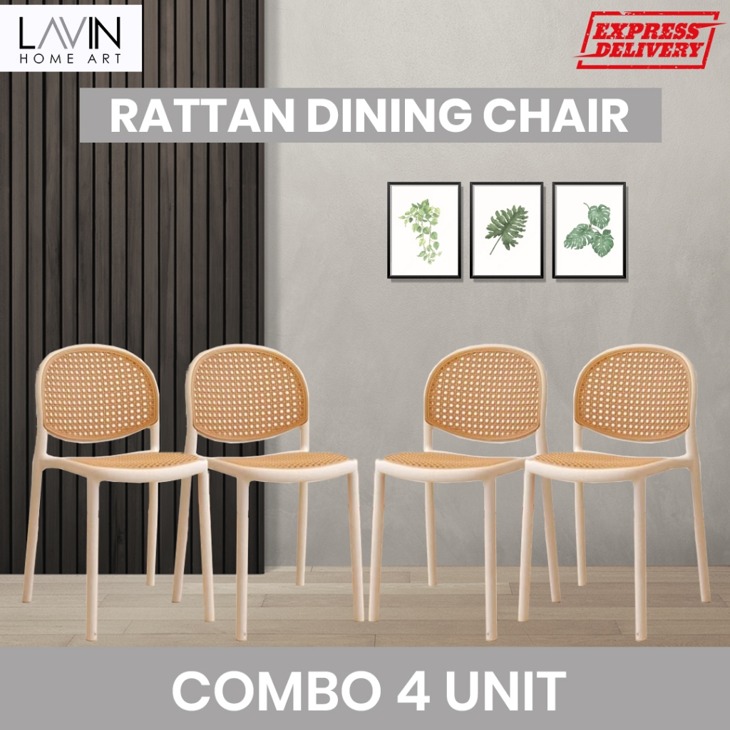 LAVIN NORDIC RATTAN LIKE PP PLASTIC CHAIR MINIMALIST CAFE RESTAURANT ...