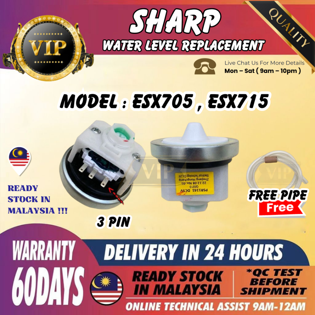 ESX705 , ESX715 SHARP WASHING MACHINE WATER LEVEL PRESSURE LEVEL ...