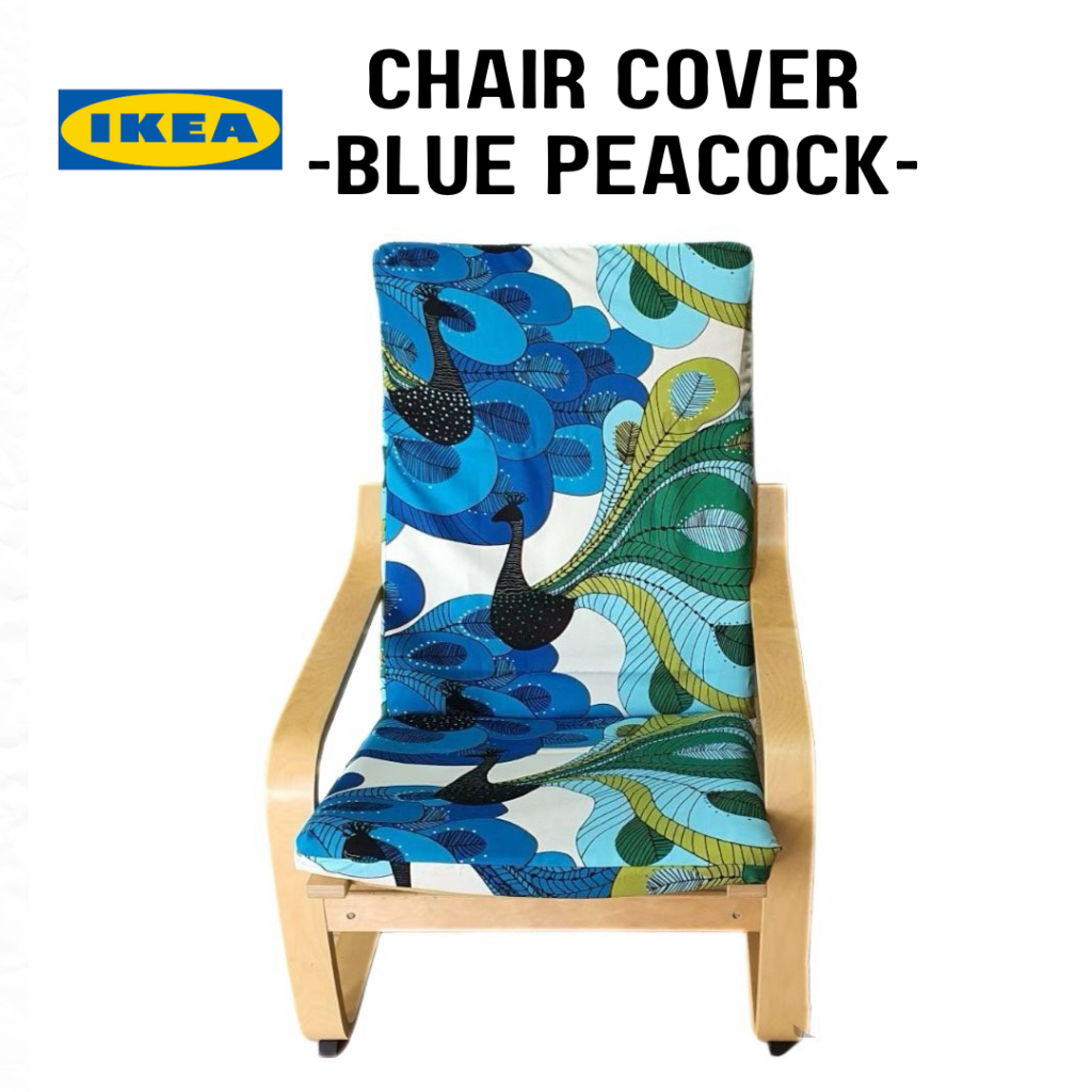 Ikea Poang Chair Pello Chair Cover (Blue Peacock) Cushion Covers Sarung ...