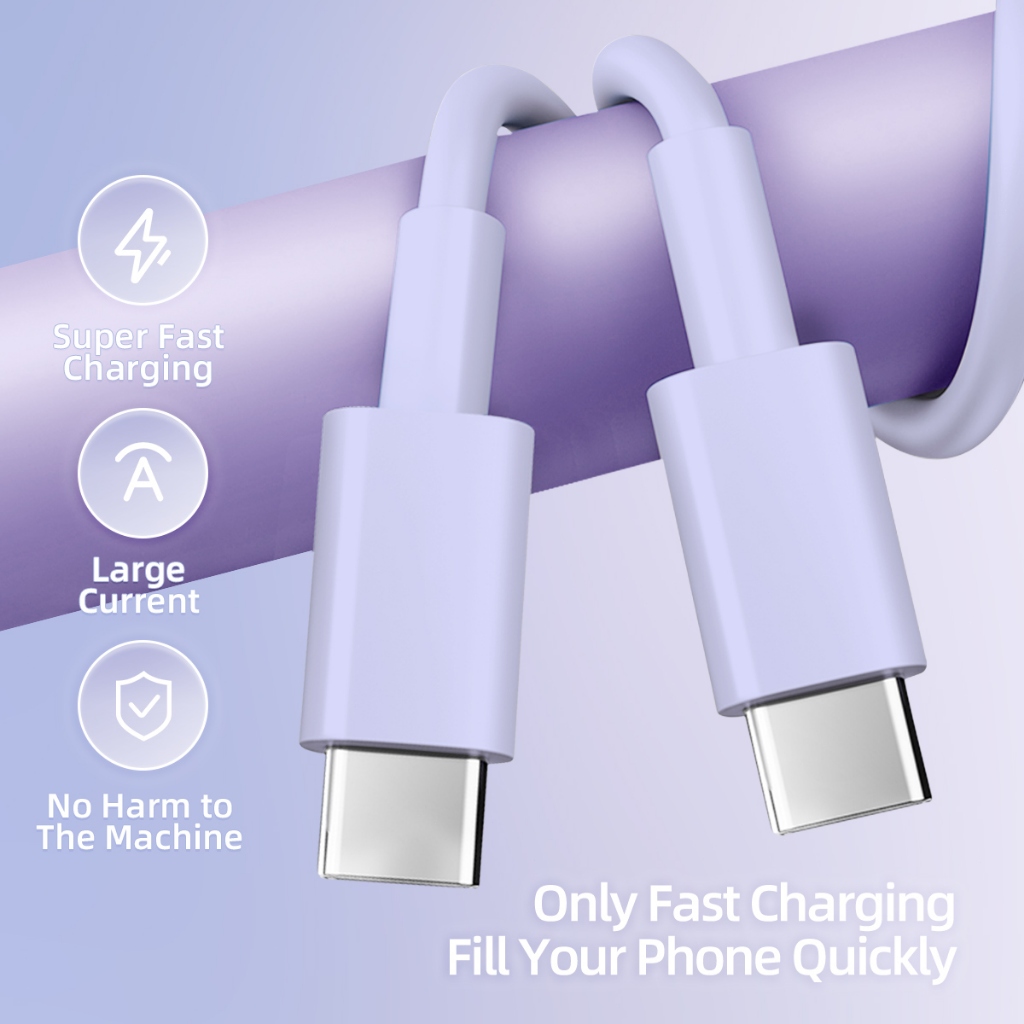 1Pack USB C to USB C Charger Cable for iPhone 15 Charger Fast Charging ...