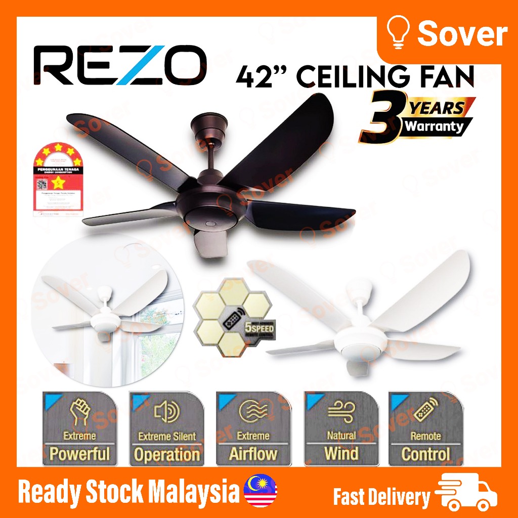 REZO AX42 42" 5 SPEED 5 ABS BLADE REMOTE CONTROL HEAVYDUTY BABY CEILING ...