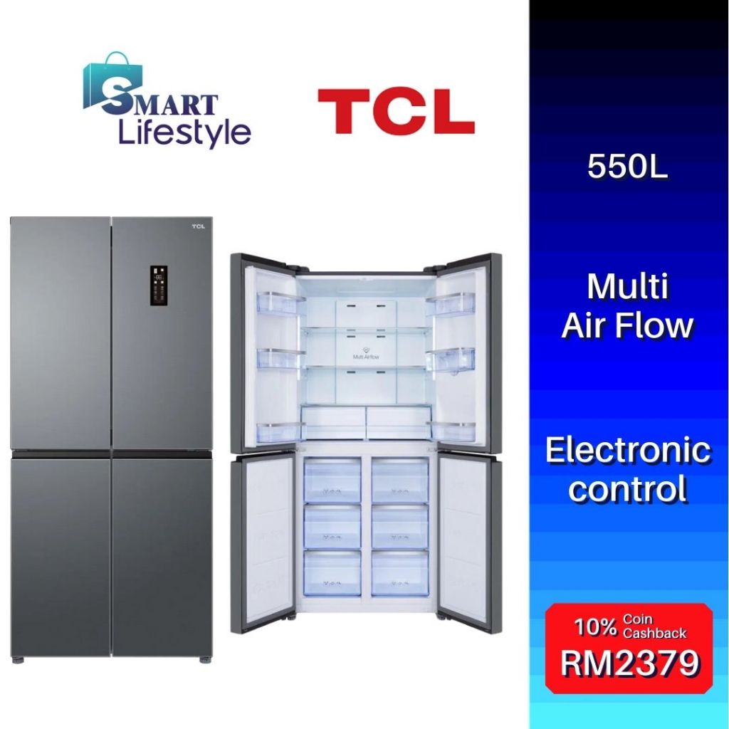 TCL 550L 4 Doors Inverter Refrigerator Electronic Control TRCD-W550IS1 ...