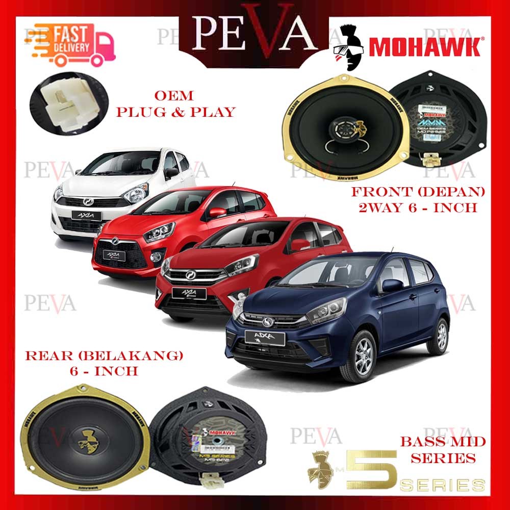 Axia MOHAWK M5-425P2 V2 4" M5-625P2 V2 M5-6P2 OEM Speaker Plug & Play ...