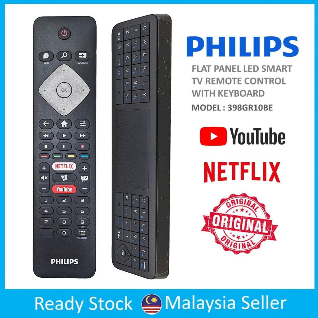 ORIGINAL Philips 398GR10BEPHN Keyboard Smart Led Tv Netflix Youtube ...
